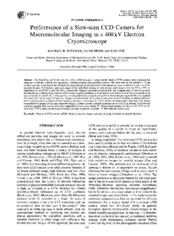 (PDF) Performance of a slow-scan CCD camera for macromolecular imaging ...