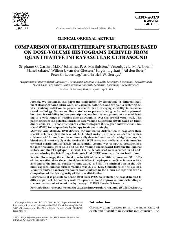 (PDF) Comparison of brachytherapy strategies based on dose-volume ...