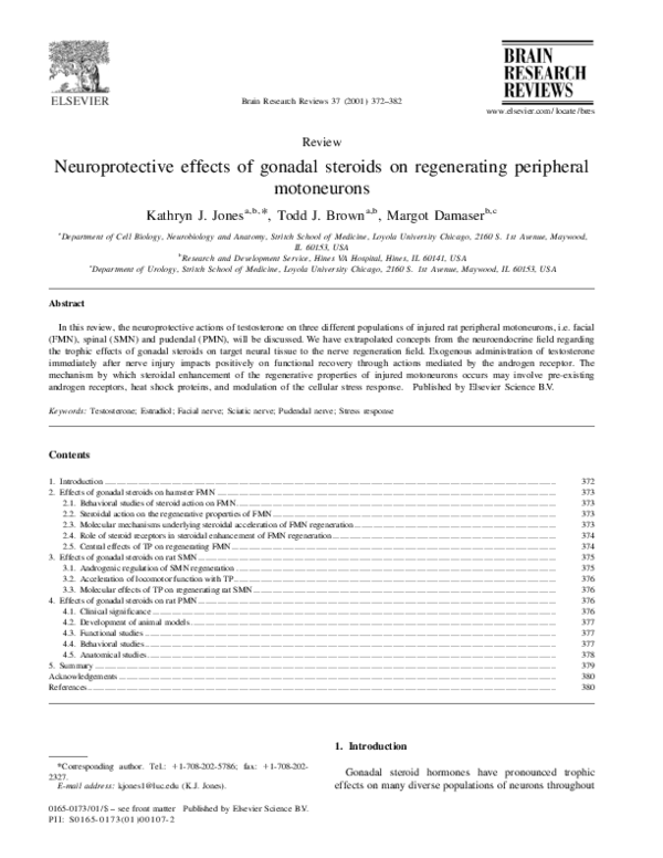 (PDF) Neuroprotective effects of gonadal steroids on regenerating ...