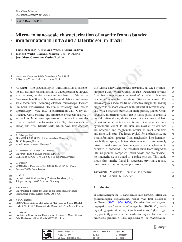 (PDF) Micro- to nano-scale characterization of martite from a banded ...