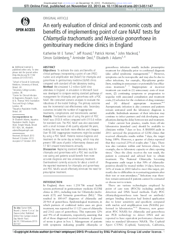 (PDF) An early evaluation of clinical and economic costs and benefits ...
