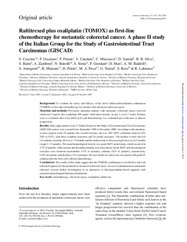 (PDF) Raltitrexed as a substitute for capecitabine in metastatic ...
