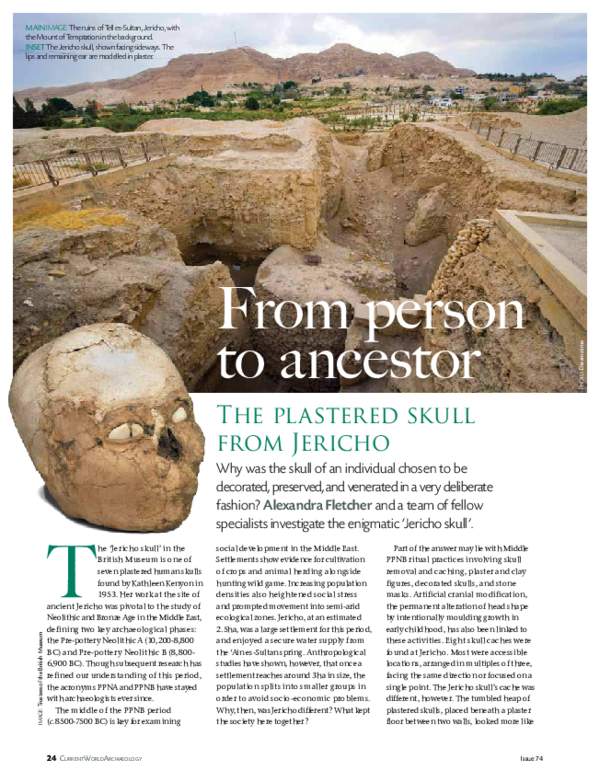 (PDF) From Person to Ancestor, the plastered skull from Jericho