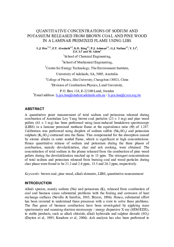 (PDF) Quantitative Concentrations of Sodium and Potassium Released from ...