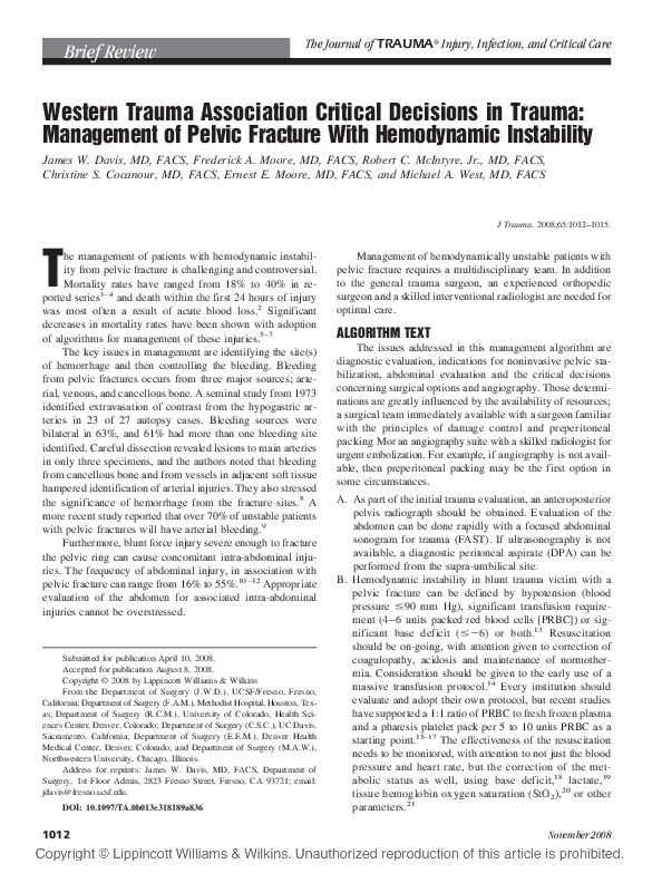 (PDF) Western Trauma Association/Critical Decisions in Trauma ...