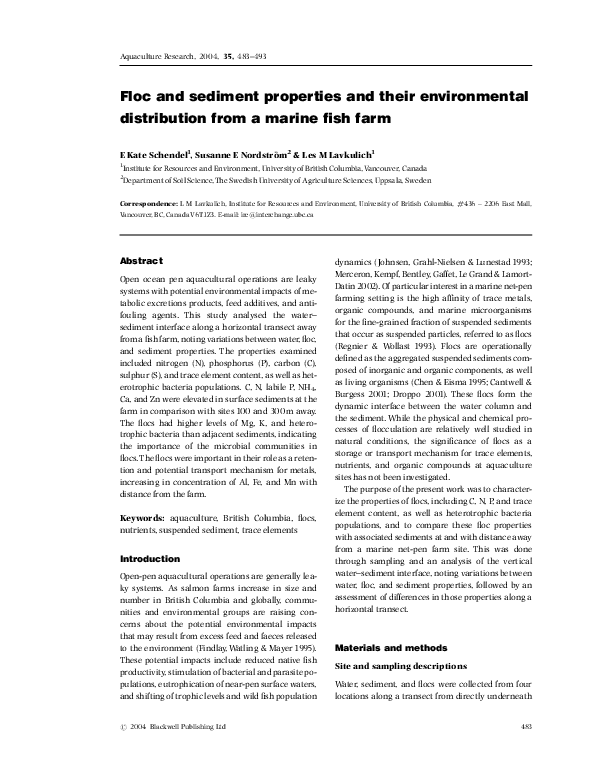 (PDF) Floc and sediment properties and their environmental distribution ...