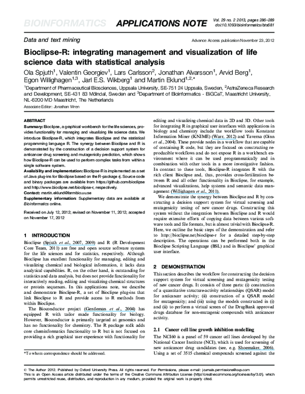 (PDF) Bioclipse-R: integrating management and visualization of life ...