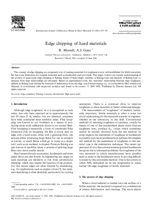 (PDF) Edge chipping of hard materials