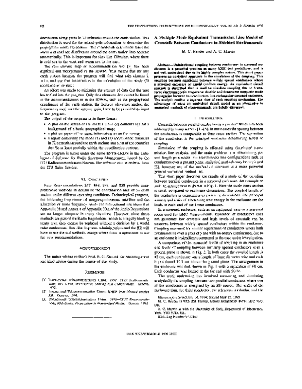 (PDF) A multiple mode equivalent transmission line model of crosstalk between conductors in ...