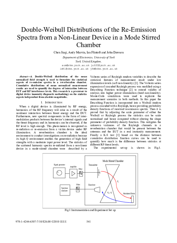 (PDF) Double-Weibull distributions of the re-emission spectra from a ...