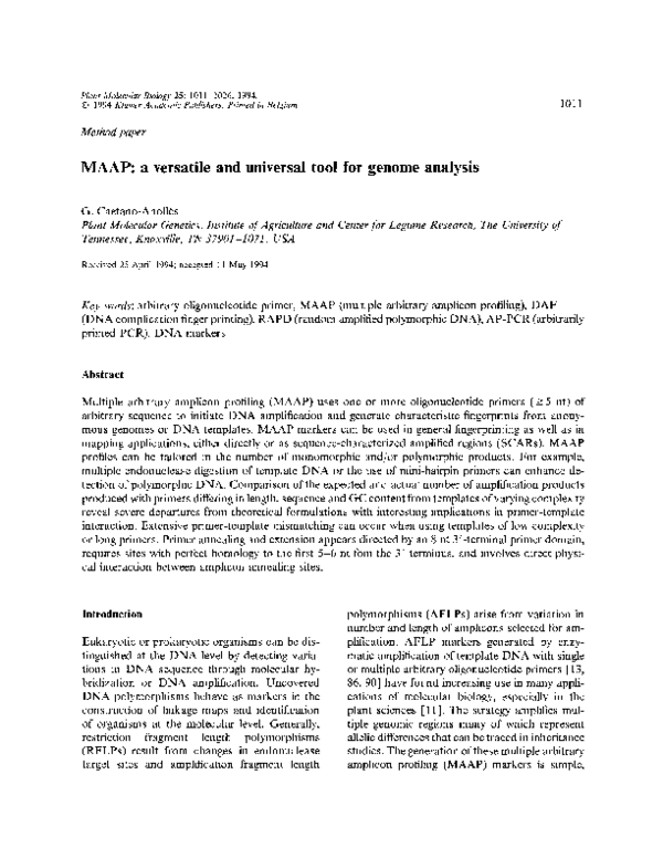 (PDF) MAAP: a versatile and universal tool for genome analysis
