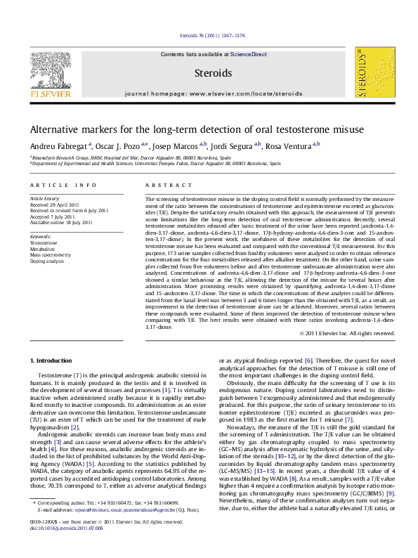 (PDF) Alternative markers for the long-term detection of oral ...