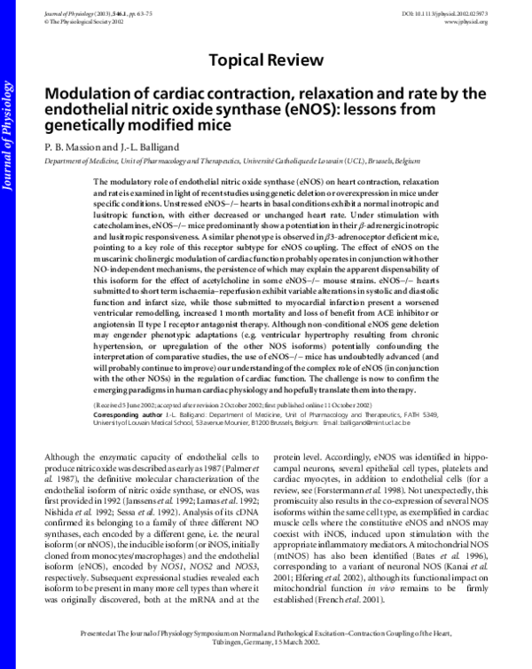 (PDF) Modulation of cardiac contraction, relaxation and rate by the ...