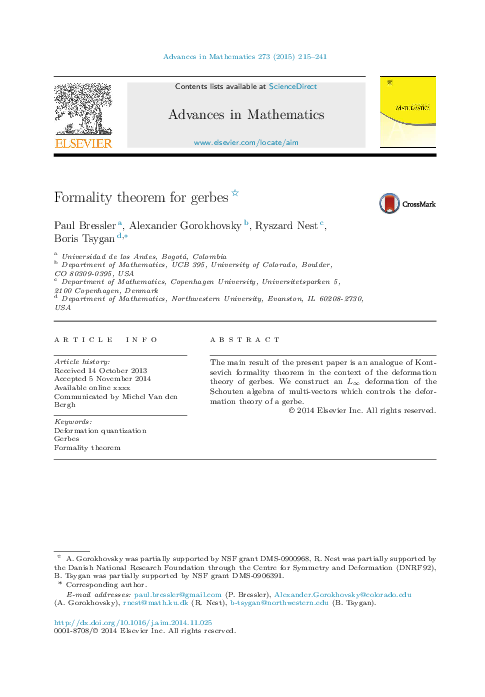 (PDF) Formality theorem for gerbes