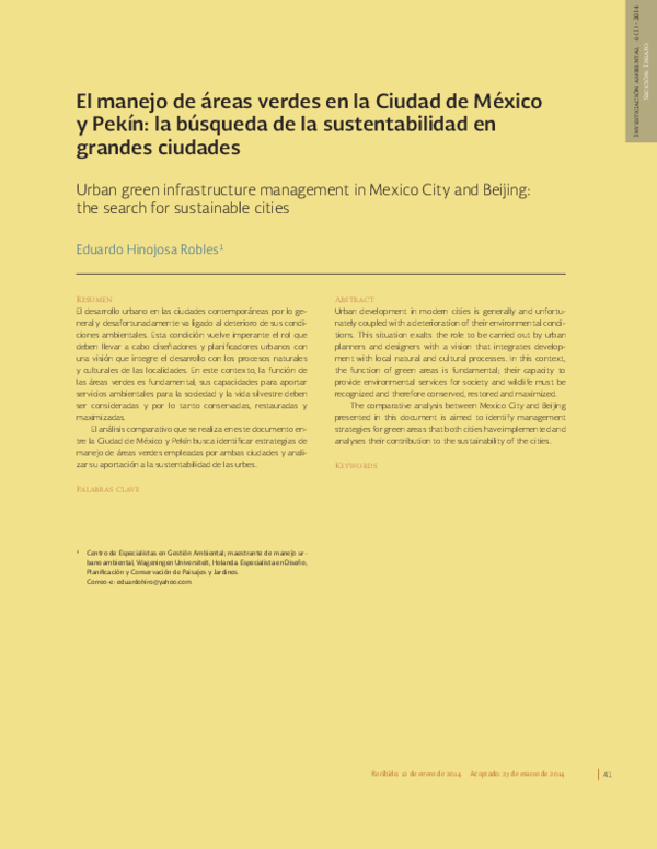 (PDF) Urban green infrastructure management in Mexico City and Beijing ...