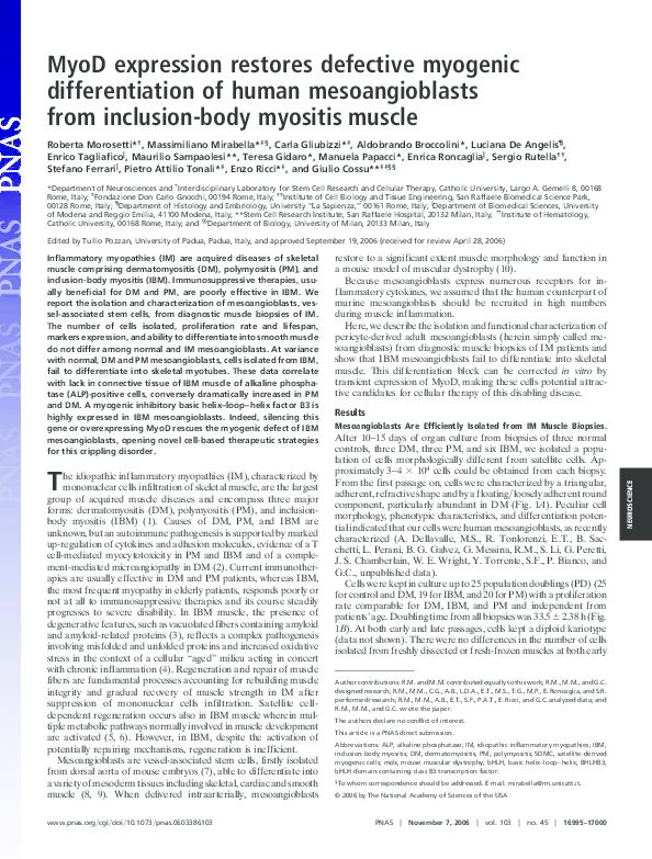 (PDF) MyoD expression restores defective myogenic differentiation of ...