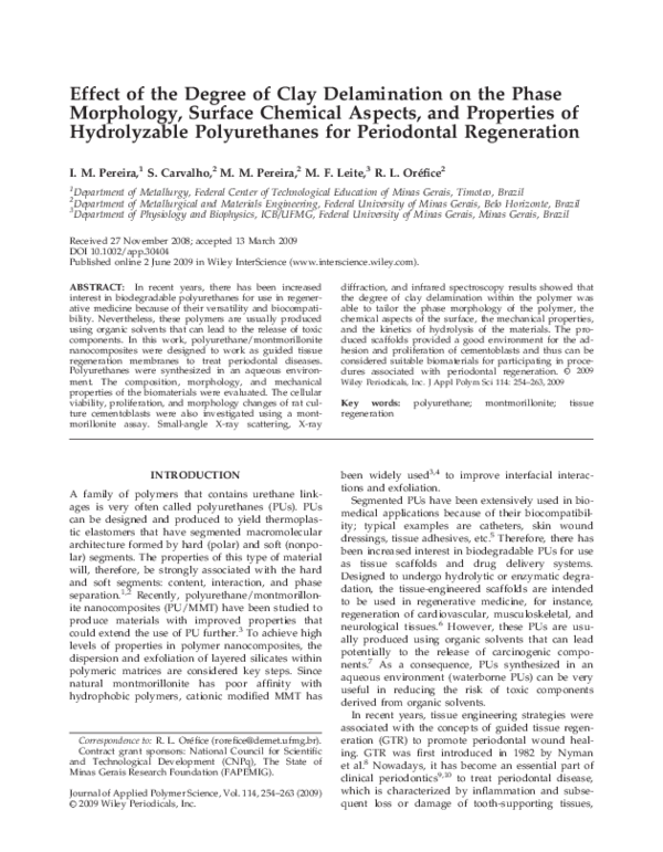 (PDF) Effect of the degree of clay delamination on the phase morphology ...