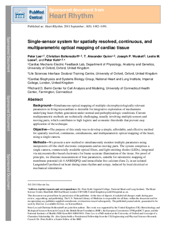 Pdf Single Sensor System For Spatially Resolved Continuous And