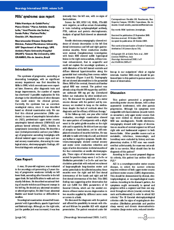 (PDF) Mills’ syndrome: a case report