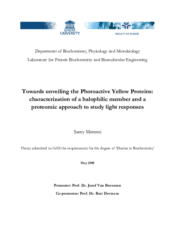 (PDF) Photoactive Yellow Protein from the Halophilic Bacterium ...