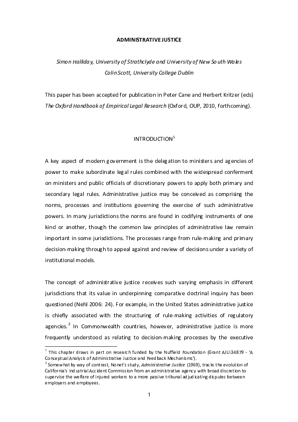 (PDF) Administrative Justice | Simon Halliday - Academia.edu