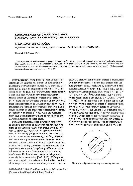 (PDF) Consequences of gauge invariance for fractionally charged quasi ...