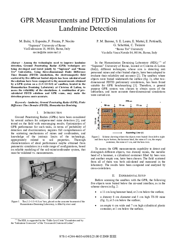 (PDF) GPR measurements and FDTD simulations for landmine detection
