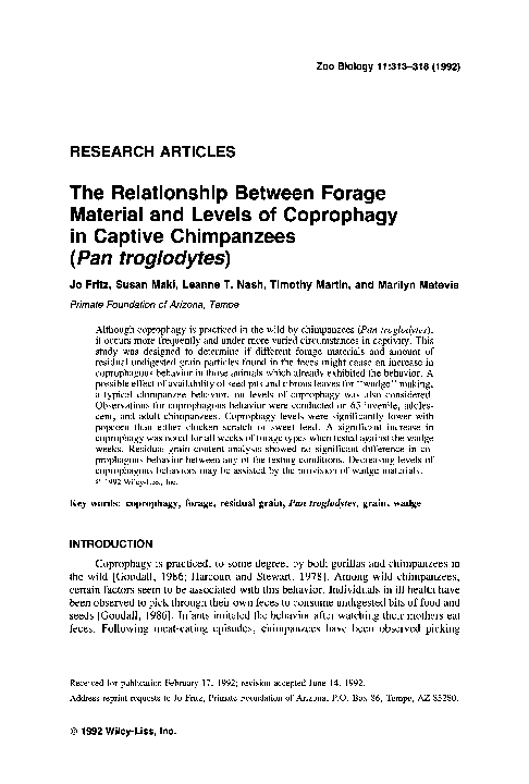 (PDF) The relationship between forage material and levels of coprophagy ...