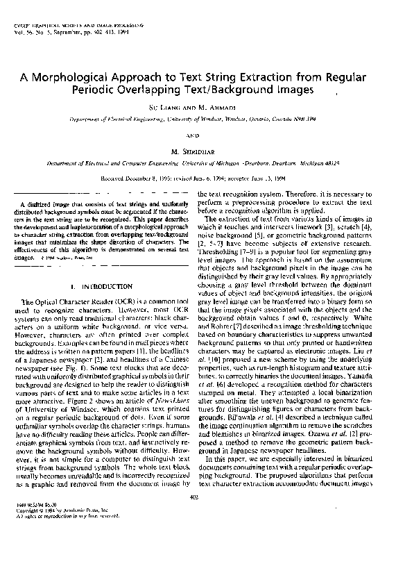 Pdf A Morphological Approach To Text String Extraction From Regular