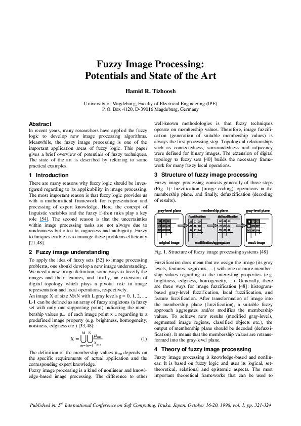 (PDF) Fuzzy Image Processing: Potentials and State of the Art