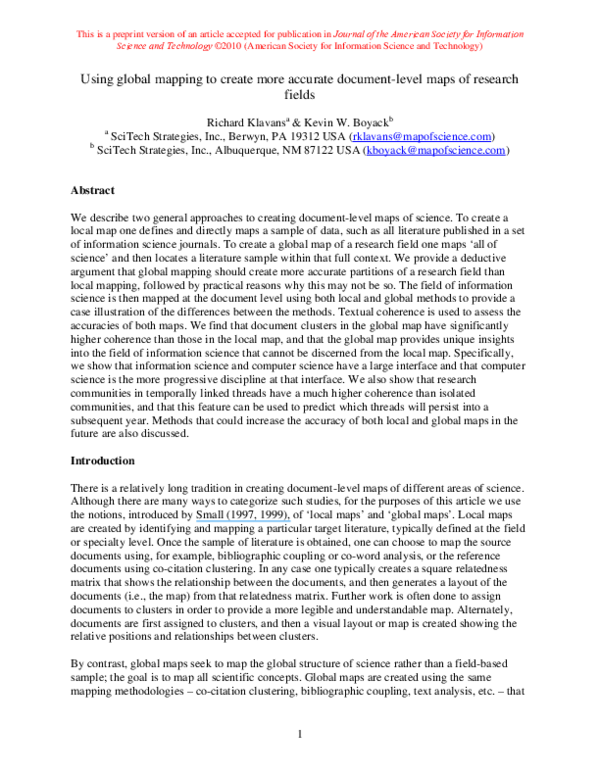 (PDF) Using global mapping to create more accurate document-level maps ...