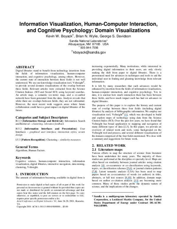 (PDF) Information Visualization, Human-Computer Interaction
