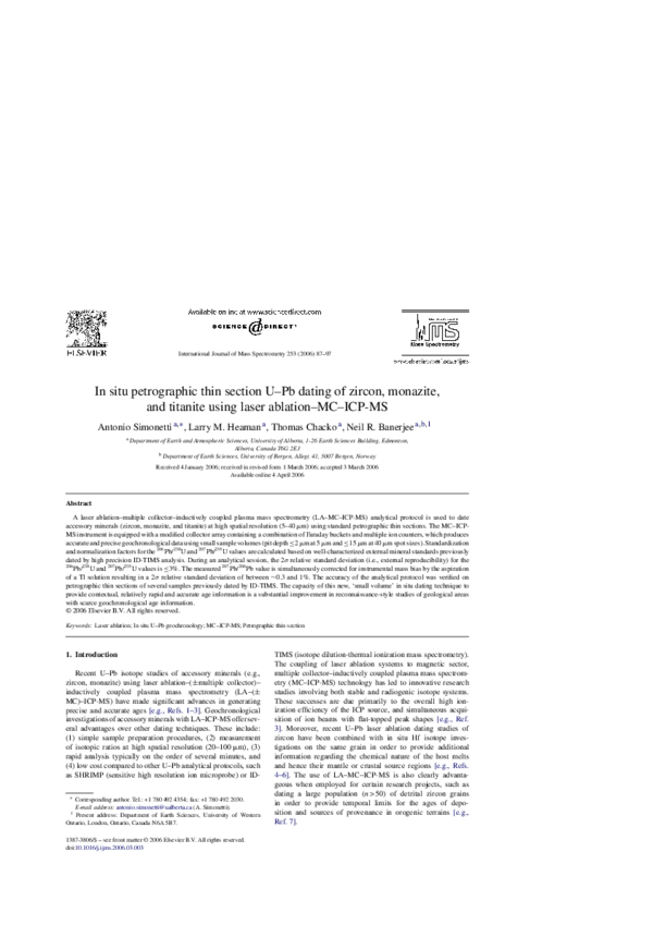 (PDF) In situ petrographic thin section U–Pb dating of zircon, monazite ...