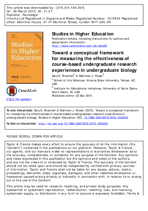 (PDF) Toward a conceptual framework for measuring the effectiveness of ...