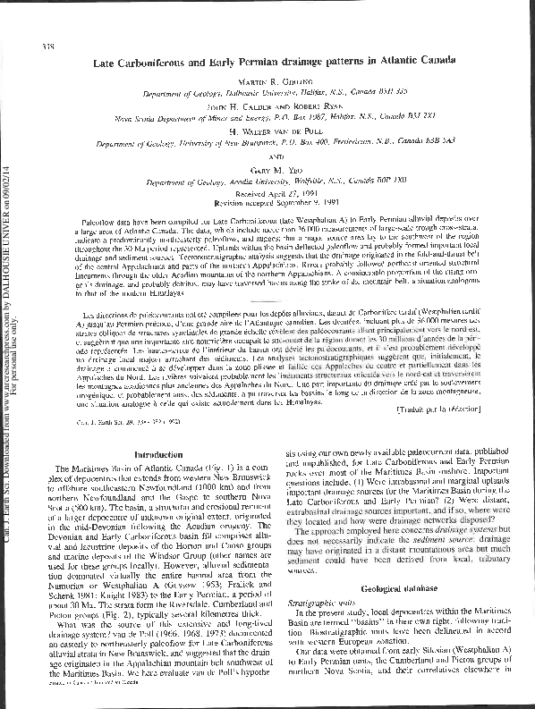 (PDF) Late Carboniferous and Early Permian drainage patterns in ...