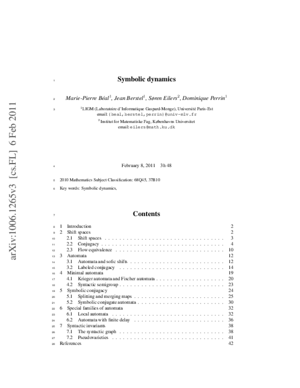 (PDF) Symbolic dynamics