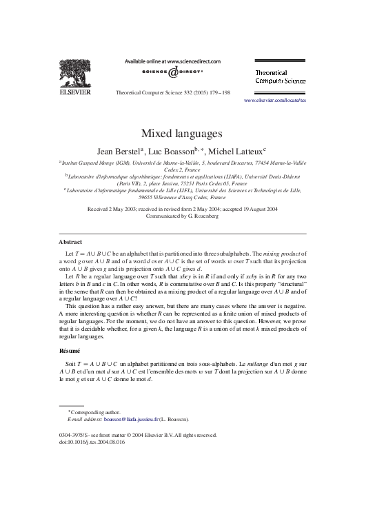 (PDF) Mixed languages