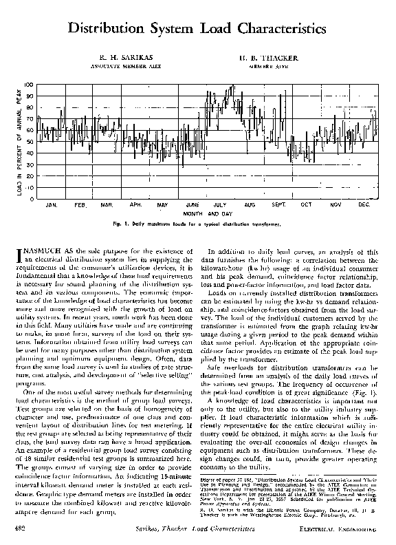 (PDF) Distribution system load characteristics