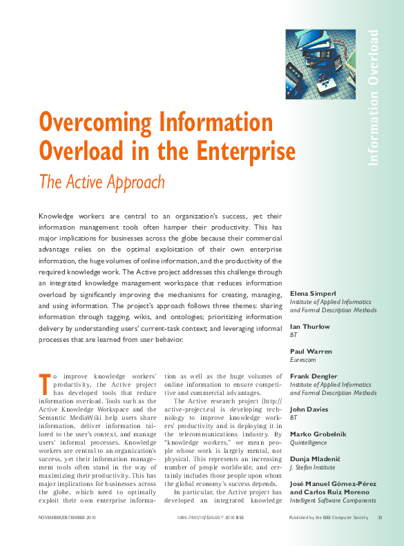 (PDF) Overcoming information overload in the enterprise: The active ...