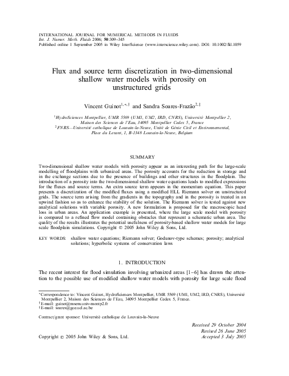 (PDF) Flux and source term discretization in two-dimensional shallow ...