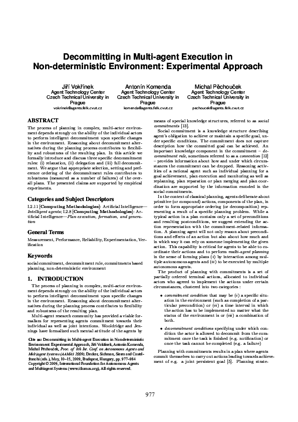 (PDF) Decommitting in multi-agent execution in non-deterministic ... (PDF) Decommitting in multi-agent execution in non-deterministic ...