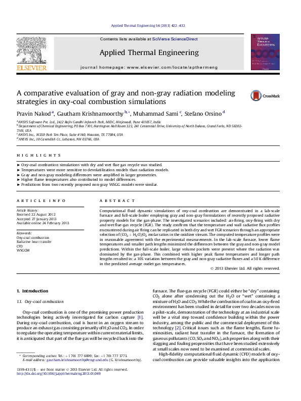 (PDF) A comparative evaluation of gray and non-gray radiation modeling ...