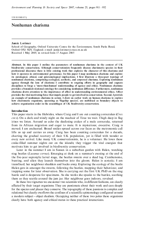 (PDF) Nonhuman charisma