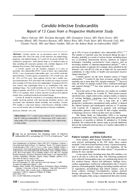 (PDF) Candida Infective Endocarditis
