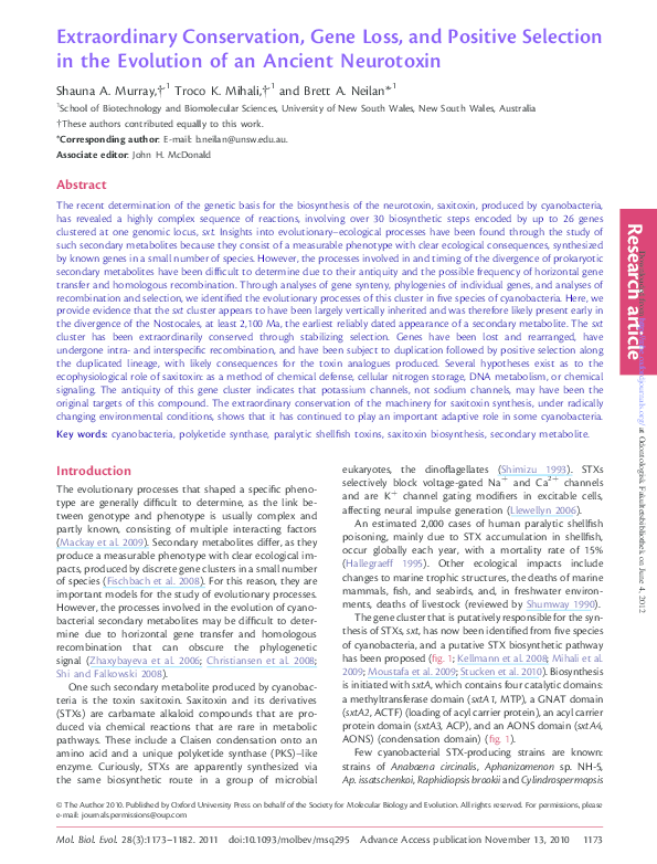 (PDF) sxtA-Based Quantitative Molecular Assay To Identify Saxitoxin ...