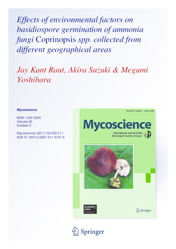(PDF) Effects of environmental factors on basidiospore germination of ...