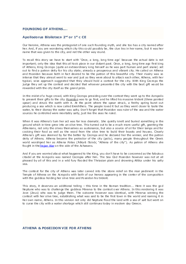 (DOC) FOUNDING OF ATHENS