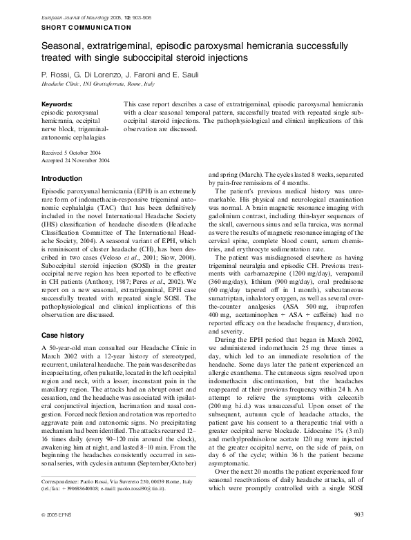 (PDF) Seasonal, extratrigeminal, episodic paroxysmal hemicrania ...