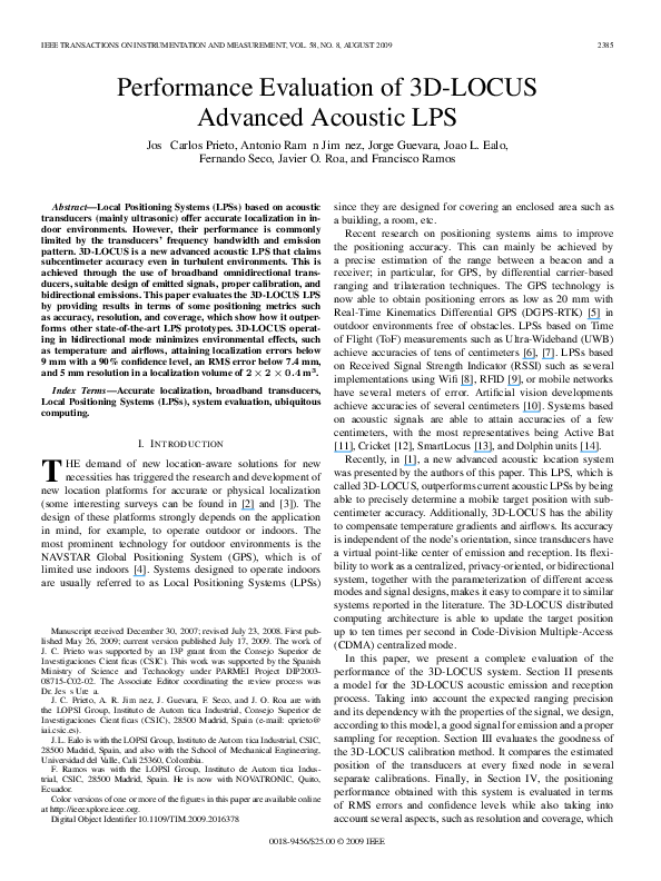 (PDF) Performance Evaluation of 3D-LOCUS Advanced Acoustic LPS