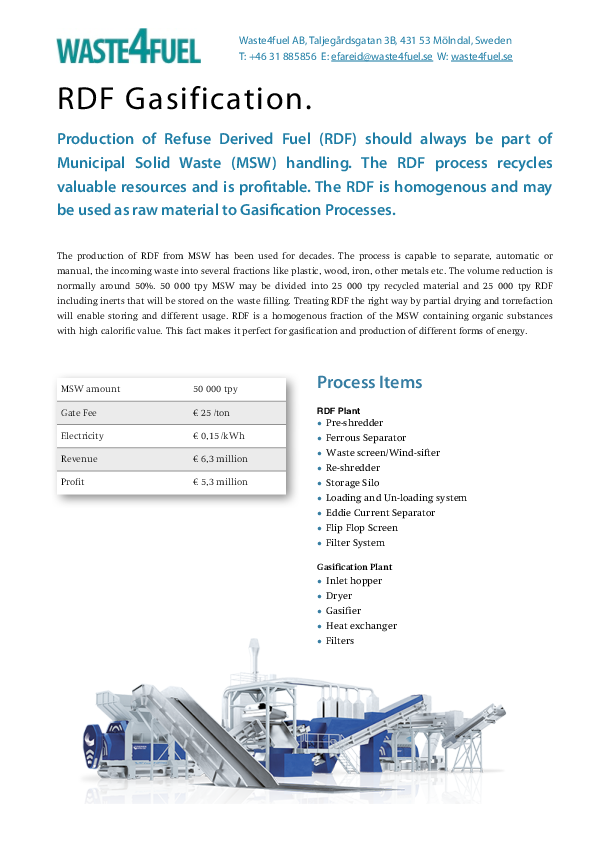 (PDF) RDF Gasification. Process Items